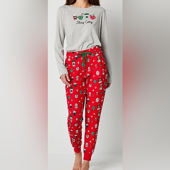 Intimates & Sleepwear | Merry Christmas 2 Piece Sleep Chic Pajama Set ...